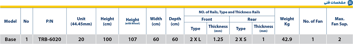 رک BASE ( بیس ) - مدل TRB - 6020 | شرکت تیام شبکه