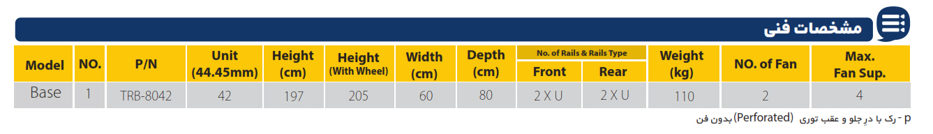 رک BASE ( بیس ) – مدل TRB - 8042 | شرکت تیام شبکه